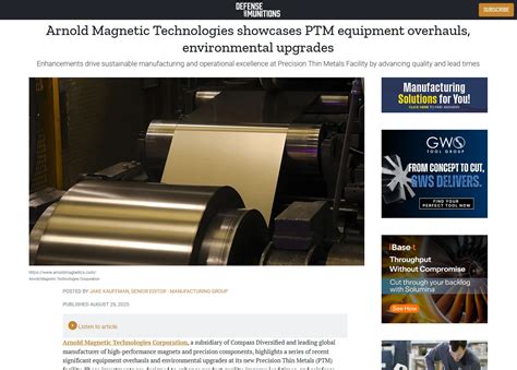 The Equipment Arnold Magnetic Technologies Corporation Facebook