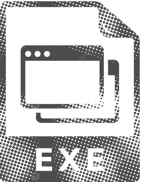 Halftone Icon Executable File Format Program Print Application Vector
