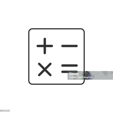 계산기 수학 라인 아이콘입니다 모바일 응용 프로그램 웹 사이트 또는 데스크톱 응용 프로그램에 대 한 간단 하 고 현대 평면 벡터 일러스트 레이 션 경제에 대한 스톡 벡터