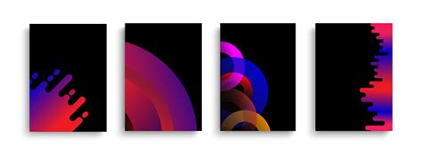 현대 추상 커버 세트입니다 시원한 그라데이션 모양 구성 벡터 일러스트 0명에 대한 스톡 벡터 아트 및 기타 이미지 0명 개체 그룹 구도 Istock