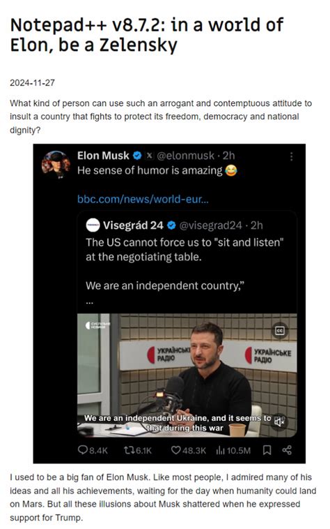 Notepad Developer S Anti Elon Musk Release Sparks Controversy Techopse Com Trading