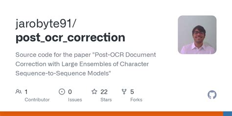 Github Jarobyte91postocrcorrection Source Code For The Paper