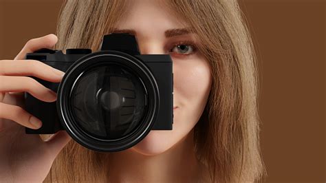 카메라 전문 사진 작가와 함께 사진을 찍는 젊은 여성 사진 촬영 3d 일러스트 레이 션 사진작가에 대한 스톡 사진 및 기타 이미지 사진작가 스튜디오 겉창 Istock