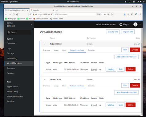 Openstack RDO KVM Hypervisor Install KVM Web Cockpit Console On Manjaro Gnome