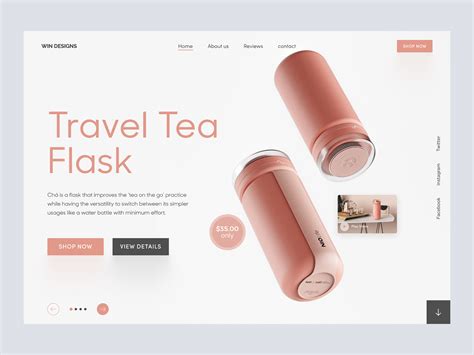 tea flask landing page on behance