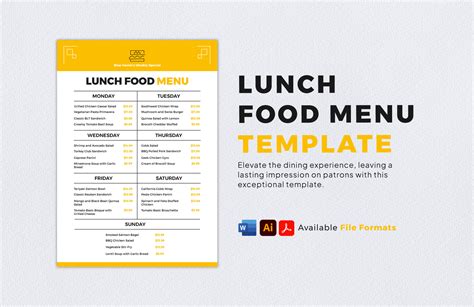 Easter Menu Template In Word Download
