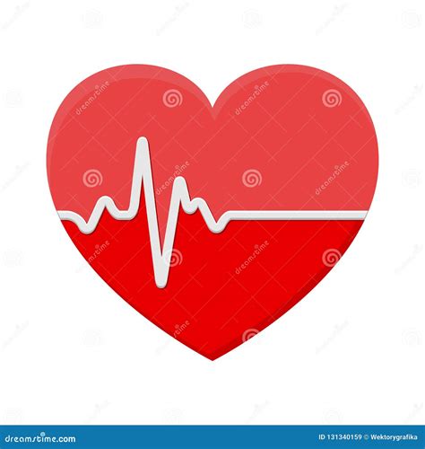 Heart And Ecg Ekg Signal Heart Beat Pulse Line Concept Desig Stock