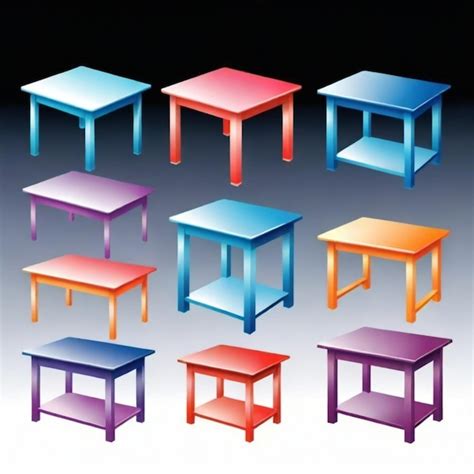 A Colorful Table With Different Colored Tables And One With One That A Colorful Table With Different Colored Tables And One With One That