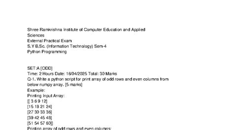 Sy Bsc It Python Programming Practical Exam External Tasks Studocu