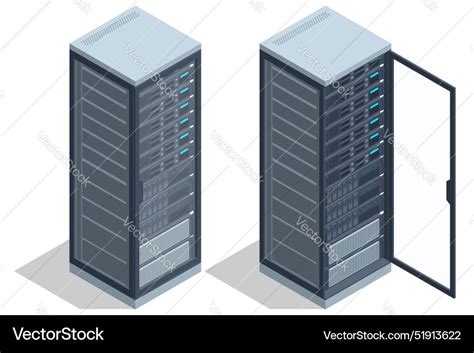 Isometric Network Computing Technologies Digital Vector Image