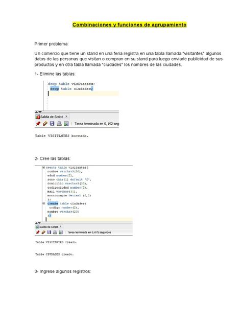 Combinaciones Funciones Agrupamiento Monse Pdf Pdf
