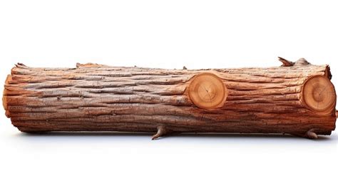 Premium Ai Image Log Side View Isolated On White Background