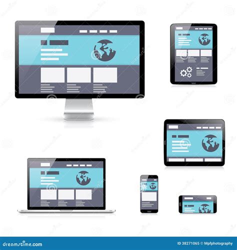 Flat Responsive Web Development Vector Illustratio Stock Vector Illustration Of Flat Response