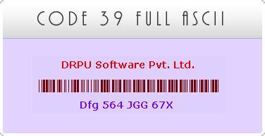 Code Full ASCII Fonts Sample Generated By Drpu Software