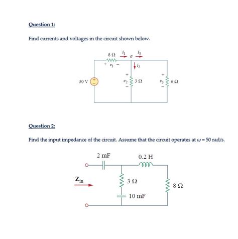 Solved Question Find Currents And Voltages In The Circuit Chegg