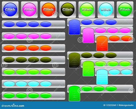 Multi Colored Navigation Bars Stock Illustration Illustration Of Editable Graphic 12323260