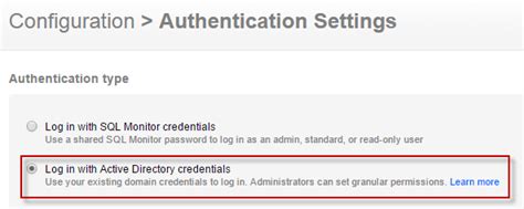 Authenticating With Active Directory SQL Monitor Product Documentation