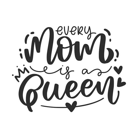 인쇄 가능한 포스터 카드 티셔츠 디자인 등을 위한 어머니의 날 레터링 따옴표 프리미엄 벡터