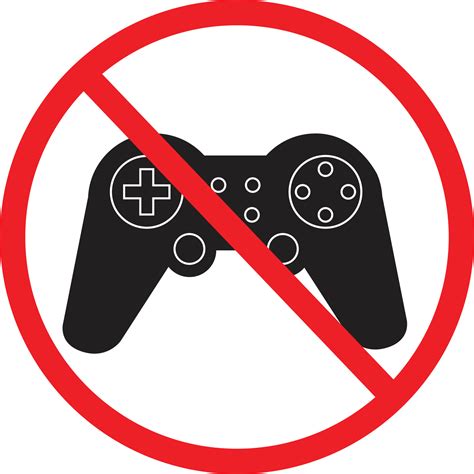 Game Joystick Icon On White Background No Gaming Sign Forbidden Symbol Game Is Prohibited