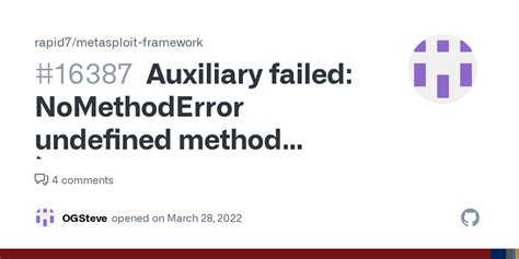 Auxiliary Failed NoMethodError Undefined Method Encoding For Nil NilClass Issue