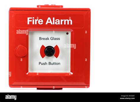 Push Button Fire Alarm Isolated On White Background Stock Photo Royalty Free Image 136481015