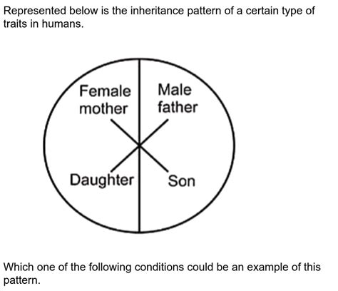 represented below is the inheritance pattern of a certain type of