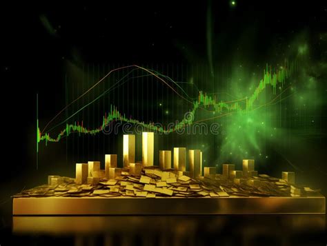 Futuristic Gold Bar Graph With Neon Lights Stock Image Image Of Cyber Cryptocurrency 359313331