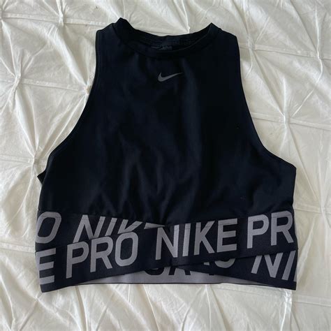 Nike Black Long Crop Size M Depop