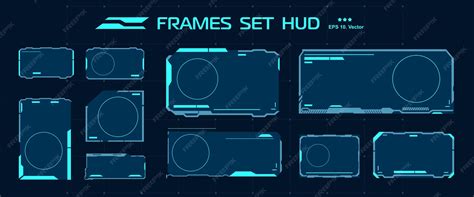 Premium Vector Futuristic Hud Frames Vector Set For User Interface