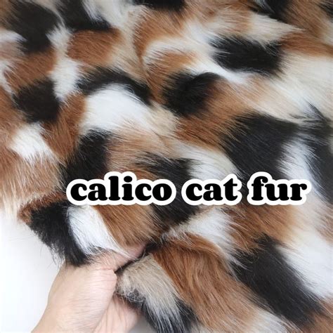 Calico Cat Pattern Fur Tortoiseshell Cat Pattern Fake Fur Fabric Animal