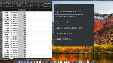 Calculate FDR Adjusted P Values In Excel Benjamini Hochberg YouTube