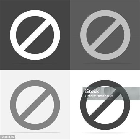 벡터 아이콘 표시 금지입니다 불가능 합니다 중지 하 고 징조를 금지 화이트그레이블랙 색상에 흰색 벡터 아이콘 3차원 형태에 대한 스톡 벡터 아트 및 기타 이미지 Istock