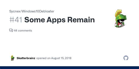 Some Apps Remain Issue Sycnex Windows Debloater GitHub