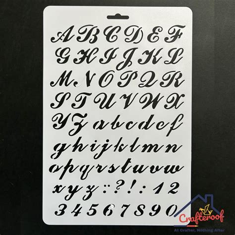 Cursive Alphabet And Numbers Stencil Crafteroof Worksheets Library