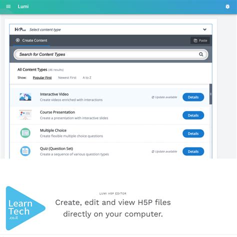 Lumi H5p Editor · Learntech