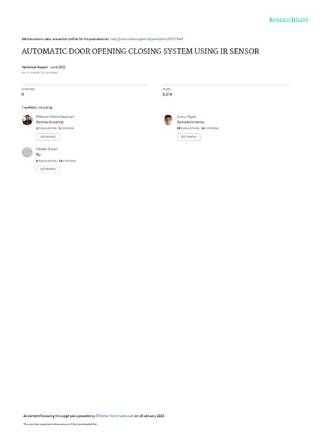 embeded system automatic door opening and closing system pdf electric motor arduino