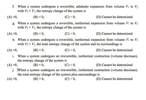 Solved F When A System Undergoes A Reversible Adiabatic