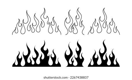 66461 Fire Flame Outline Stock Vectors And Vector Art Shutterstock