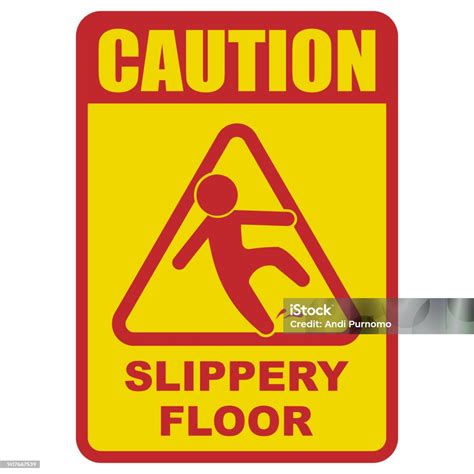 인쇄 가능한 라벨 스티커 디자인 젖은 바닥 간판 현대적인 둥근 스타일로 떨어지는 남자와 빨간색 안전 삼각형 주의 미끄러운 표면 고립 된 벡터 일러스트 레이 션 0명에 대한