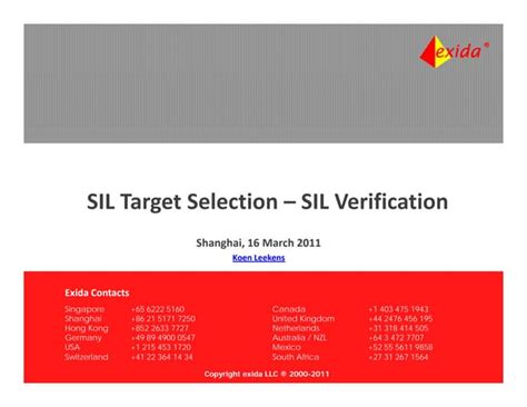Sil Target Selection Verification Exida Pdf Civil Engineering