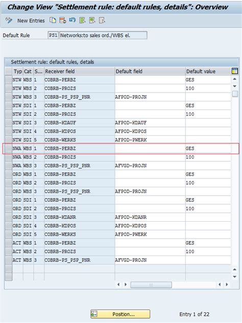 Settlement Rule Per Sap Community