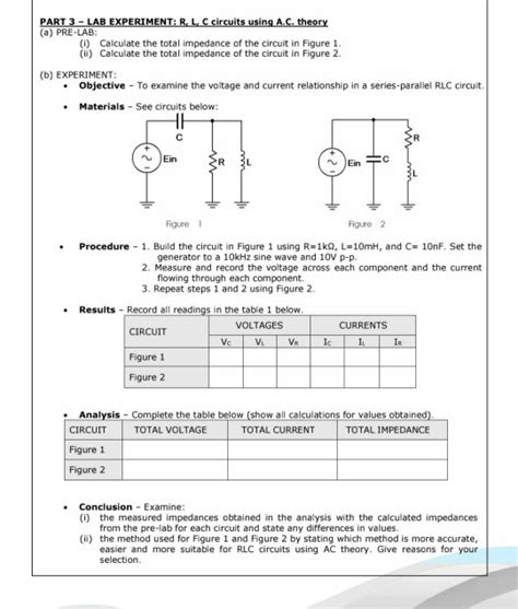 rlc series and parallel circuit theory circuit diagram