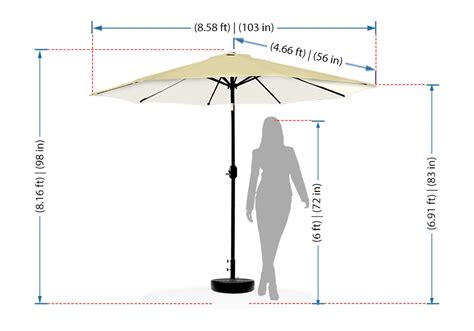 Dimensions Of Outdoor Umbrella Bali Compact Outdoor Umbrella With