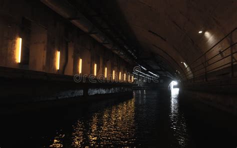 Illuminated Concrete Tunnel Perspective Stock Image Image Of Perspective Industrial 173024165