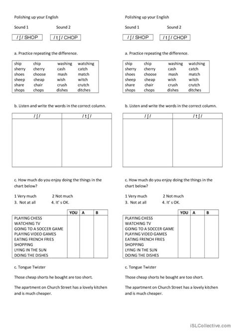 Sh Tch Sound English Esl Worksheets Pdf And Doc