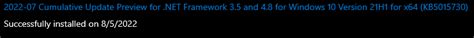 Kb5015730 Cumulative Update Net Framework 3 5 And 4 8 For Windows 10 Windows Update Windows