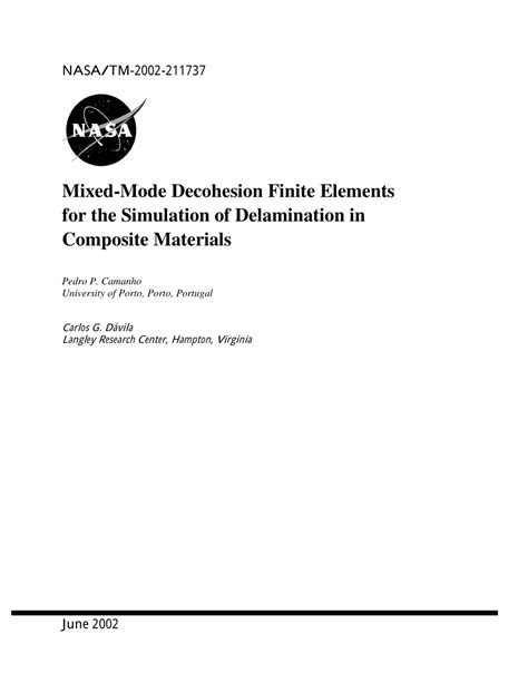 pdf mixed mode decohesion finite elements for the simulation of