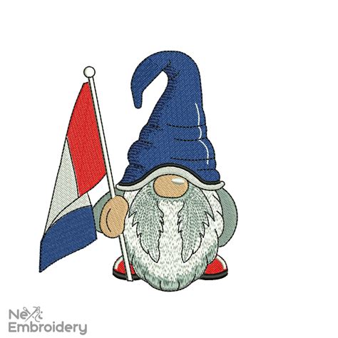 France Gnome Embroidery Design Nextembroidery