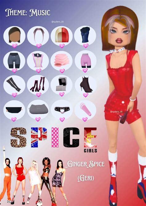 💋 Roblox Dti Theme Music Ginger Spice Spice Girls Outfits Dress