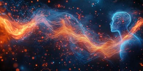 Abstract Visualization Of Human Ai Minds Merging Colorful Neural Networks Digital Data